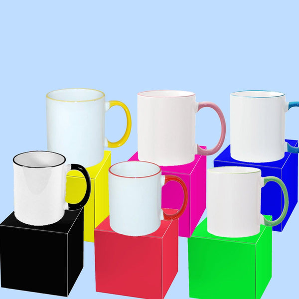 Rim & Handle Sublimation Mugs – Customizable & Colorful Drinkware – Mugsie