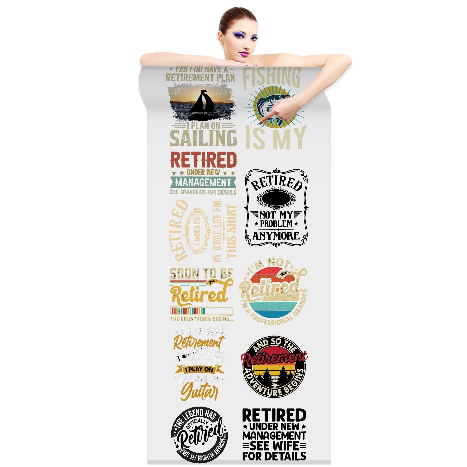 Celebrate a Milestone with Retirement DTF Transfer Gang Sheets - Mugsie