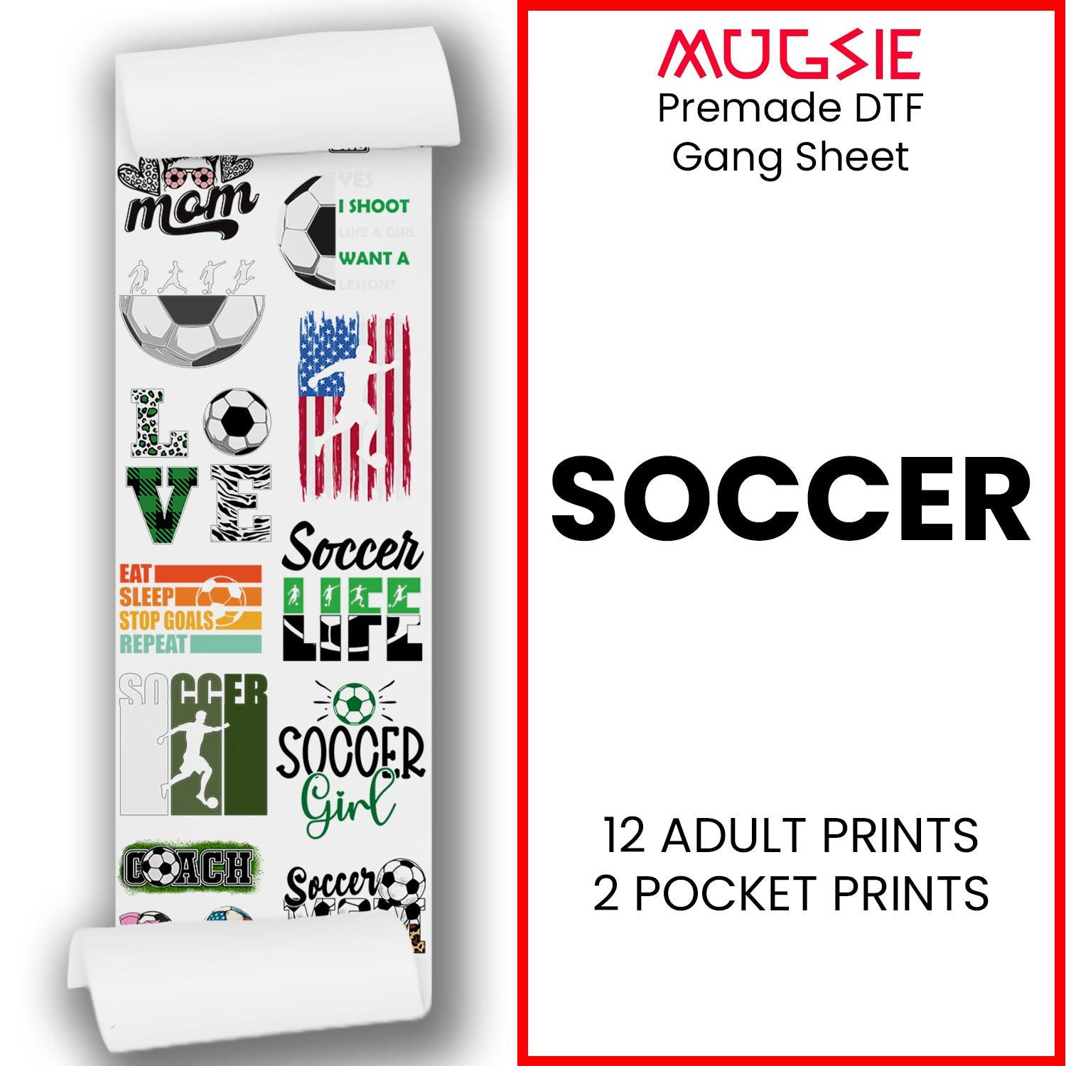Kick Off in Style with Soccer DTF Transfer Gang Sheets - Mugsie