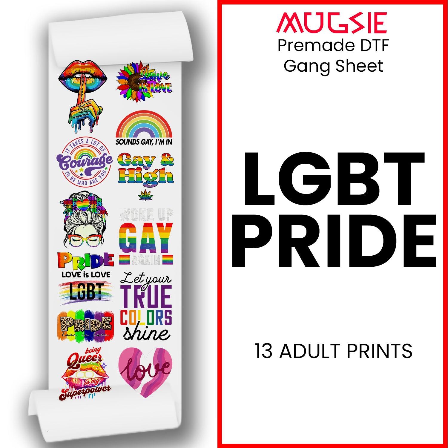 Celebrate Diversity with LGBT Pride DTF Transfer Gang Sheets - Mugsie