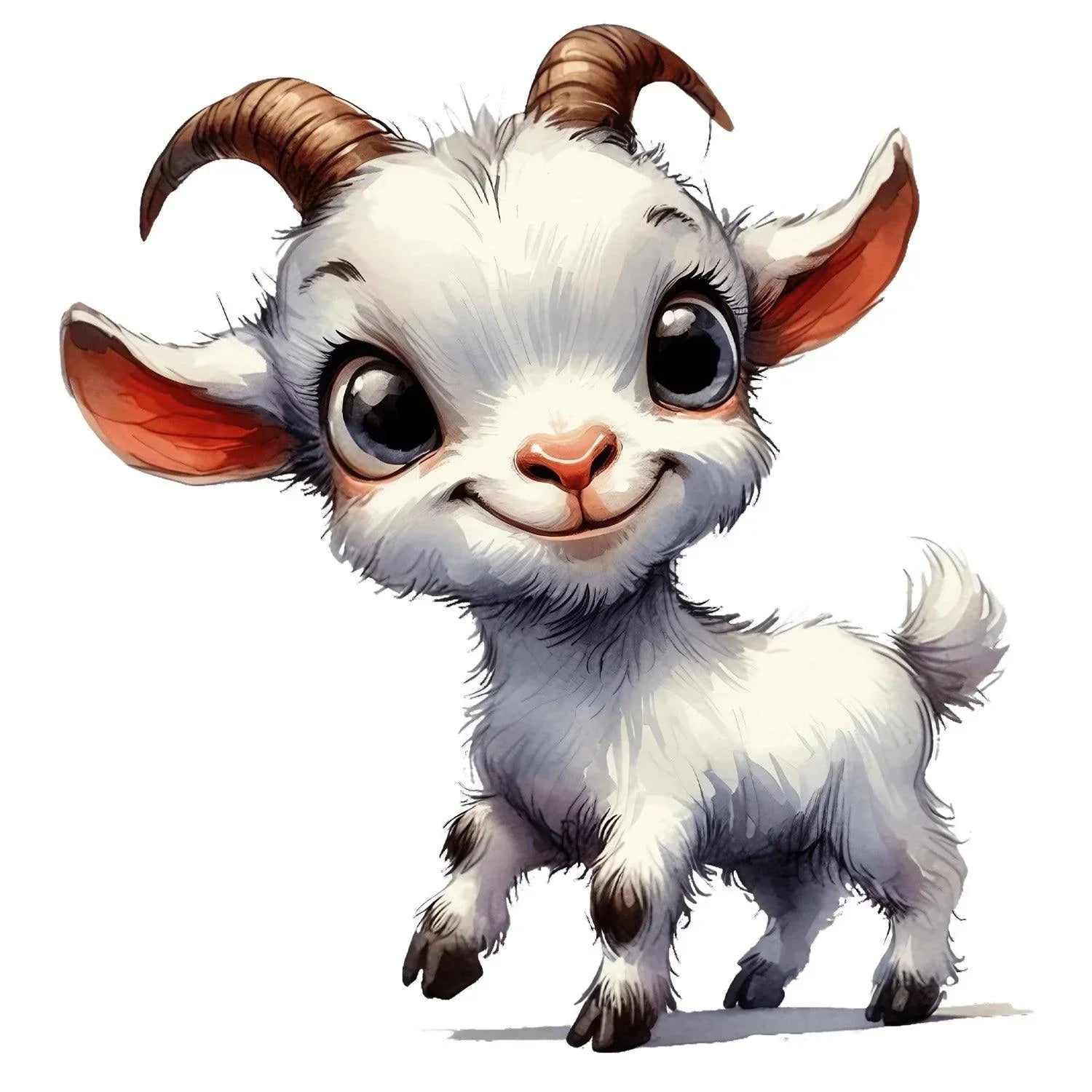 Cute Farm Animals: Cute Goat DTF Transfer - Direct-to-Film: Add ...
