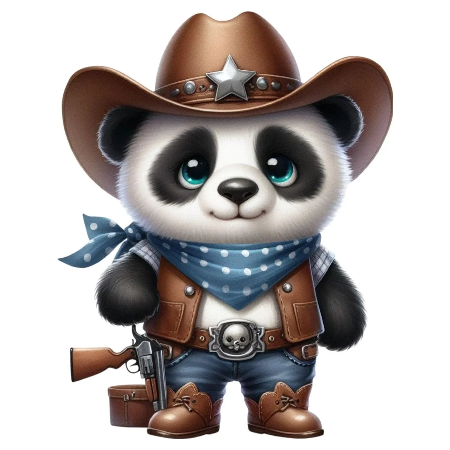 Cute Panda Vibes: Cowboy Panda - DTF Transfer - Direct-to-Film - Wild ...