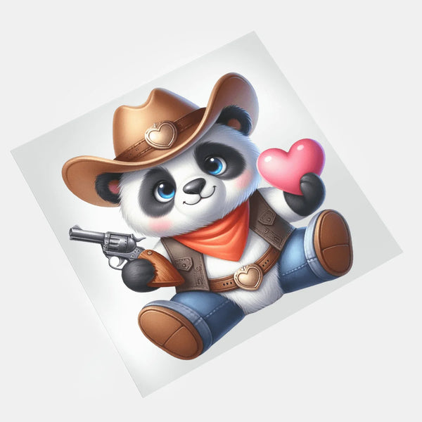 Cute Panda Vibes: Cowboy Panda II - DTF Transfer - Direct-to-Film - The ...
