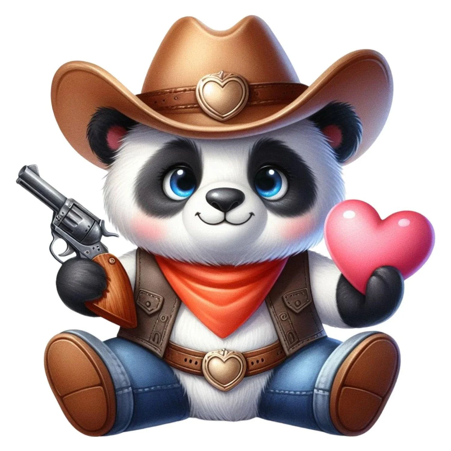 Cute Panda Vibes: Cowboy Panda II - DTF Transfer - Direct-to-Film - The ...