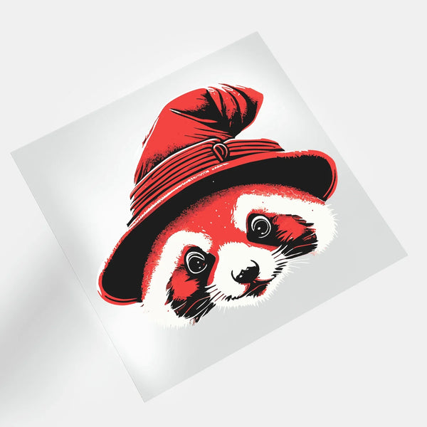 Red Panda: Red Panda with Hat - DTF Transfer - Direct-to-Film - Stylish ...