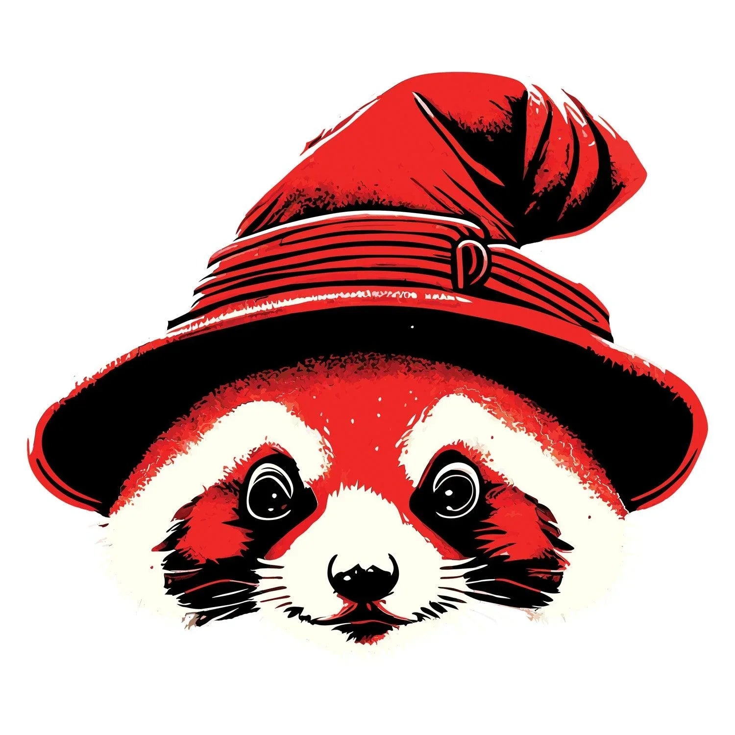 Red Panda: Red Panda with Hat - DTF Transfer - Direct-to-Film - Stylish ...