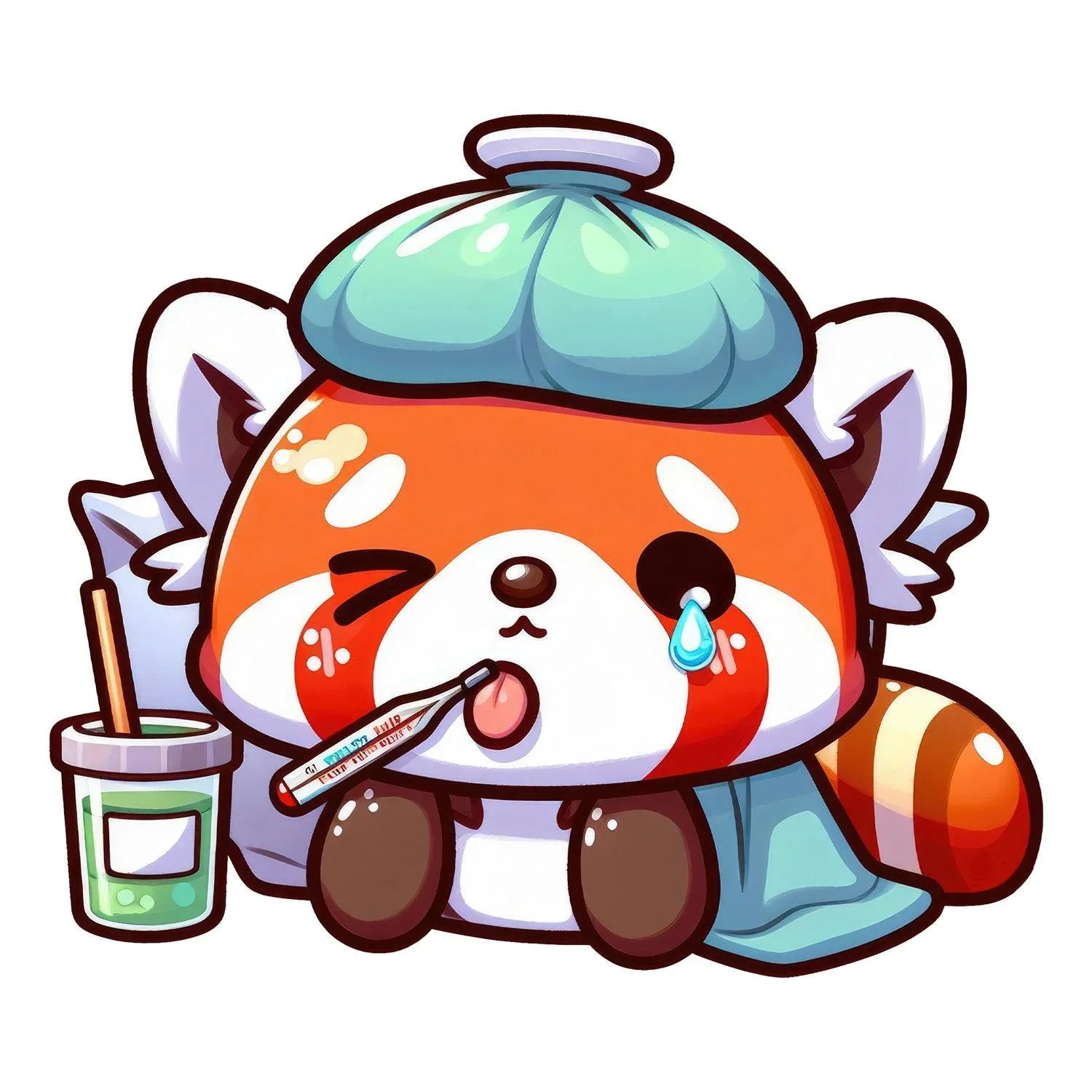 Red Panda: Sick Red Panda - DTF Transfer - Direct-to-Film - Get Well ...