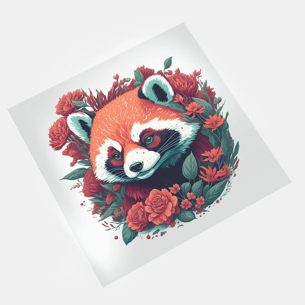 Red Panda: Flower Artwork - DTF Transfer - Direct-to-Film - Blossoming ...