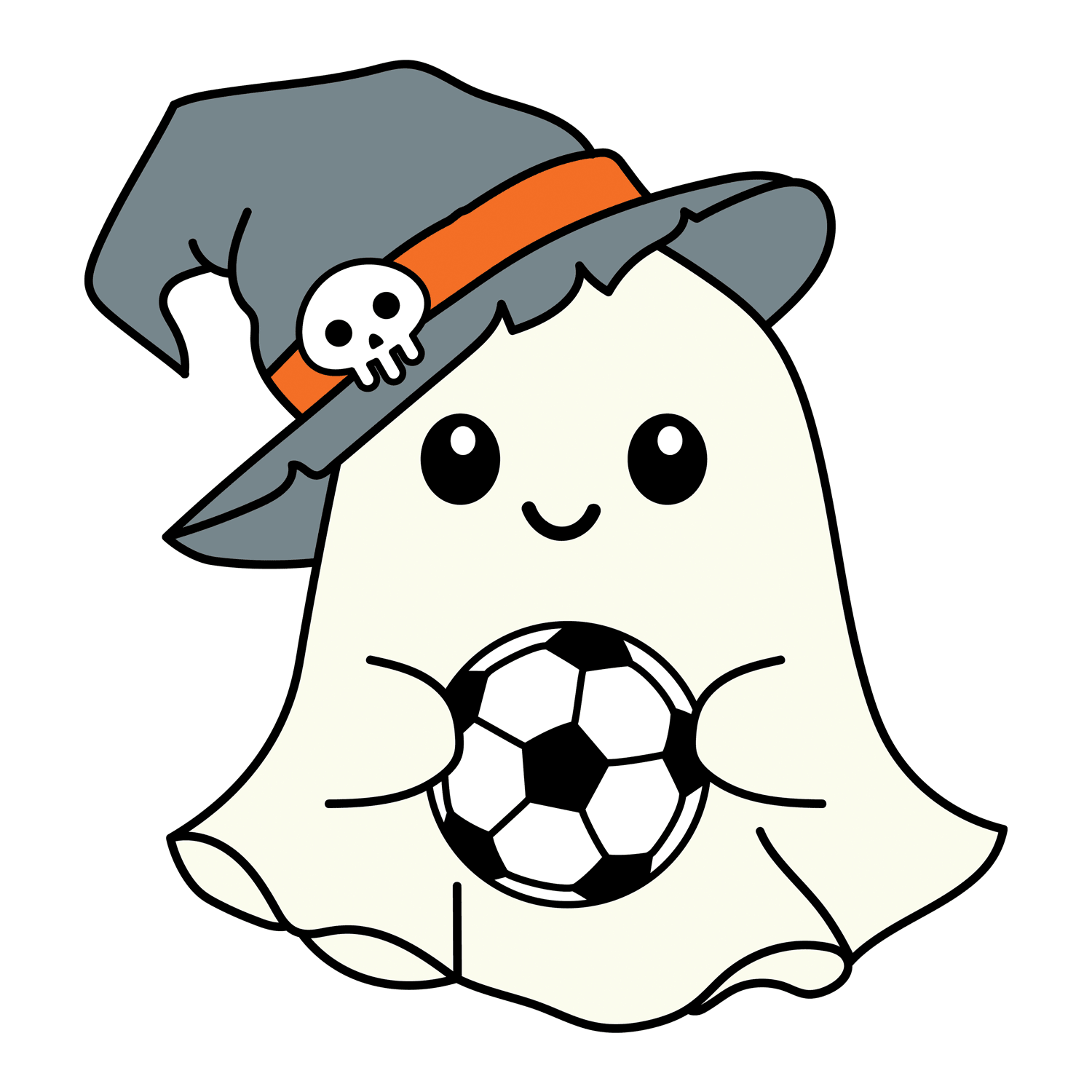 Halloween Sport Cute Ghost: Soccer Ghost - DTF Transfer - Direct-to-Fi ...