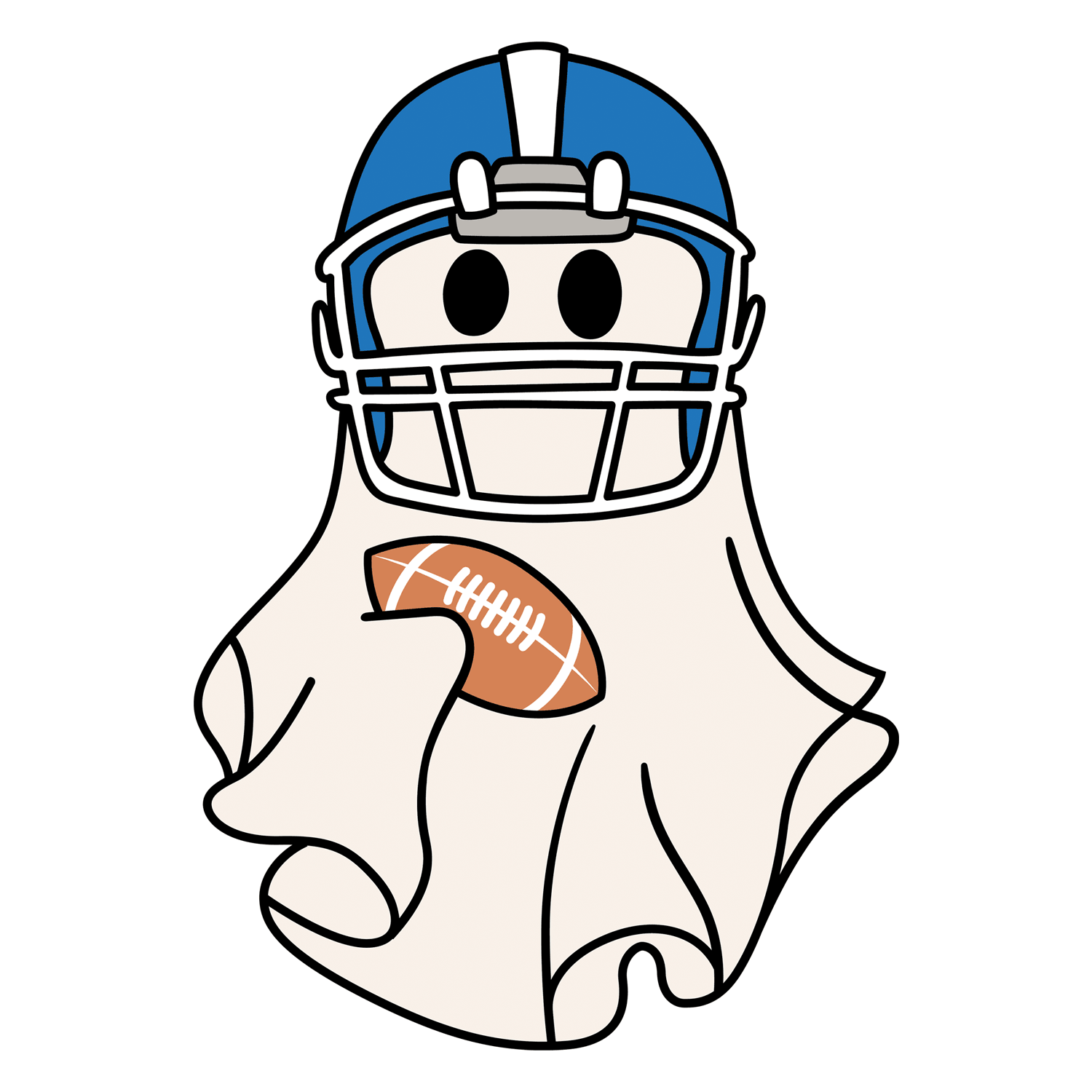 Halloween Sport Cute Ghost: Rugby Ghost - DTF Transfer - Direct-to-Fil ...