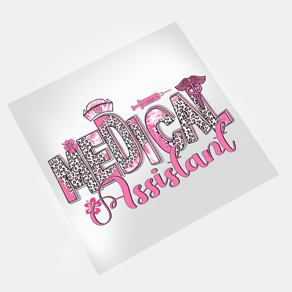 Medical Assistant 3 Leopaard Pink - DTF Transfer - Direct-to-Film – Mugsie