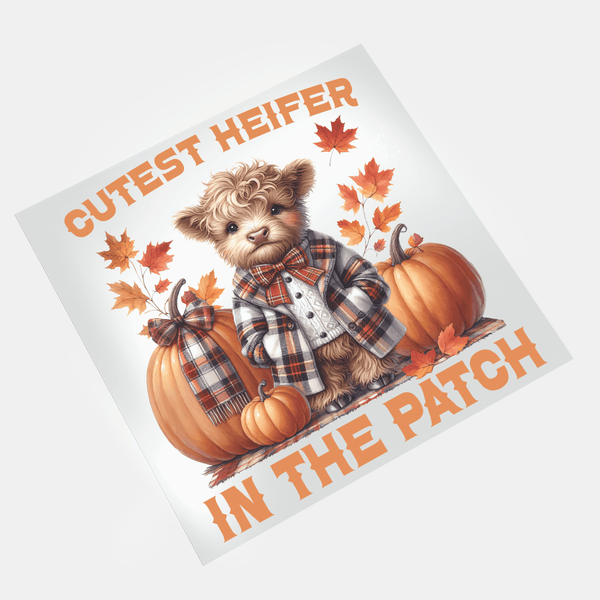 Halloween Heifer Cow: Cutest Heifer In The Patch - DTF Transfer - Dire ...