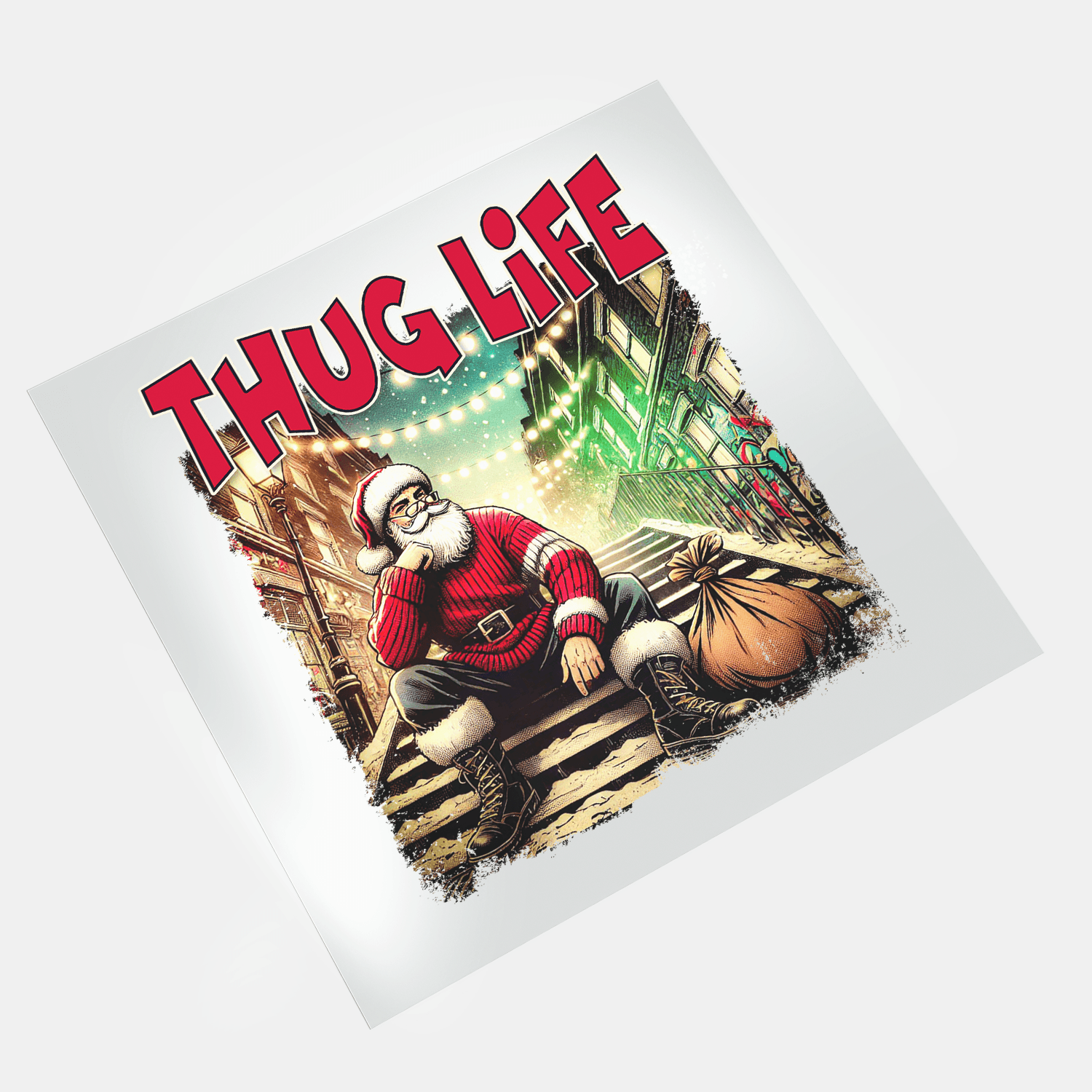 Christmas Thug Life - Santa 3 - DTF Transfer - Direct-to-Film - Mugsie