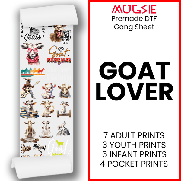 Goat Lovers Direct-to-Film (DTF) Transfer Gang Sheets - Express Your ...