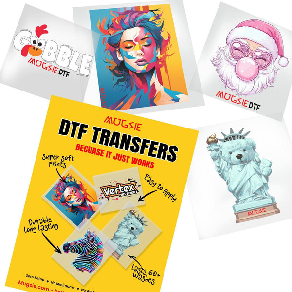 Free Premium DTF Transfer Sample Pack – Experience Superior Durability & Vibrancy – Mugsie