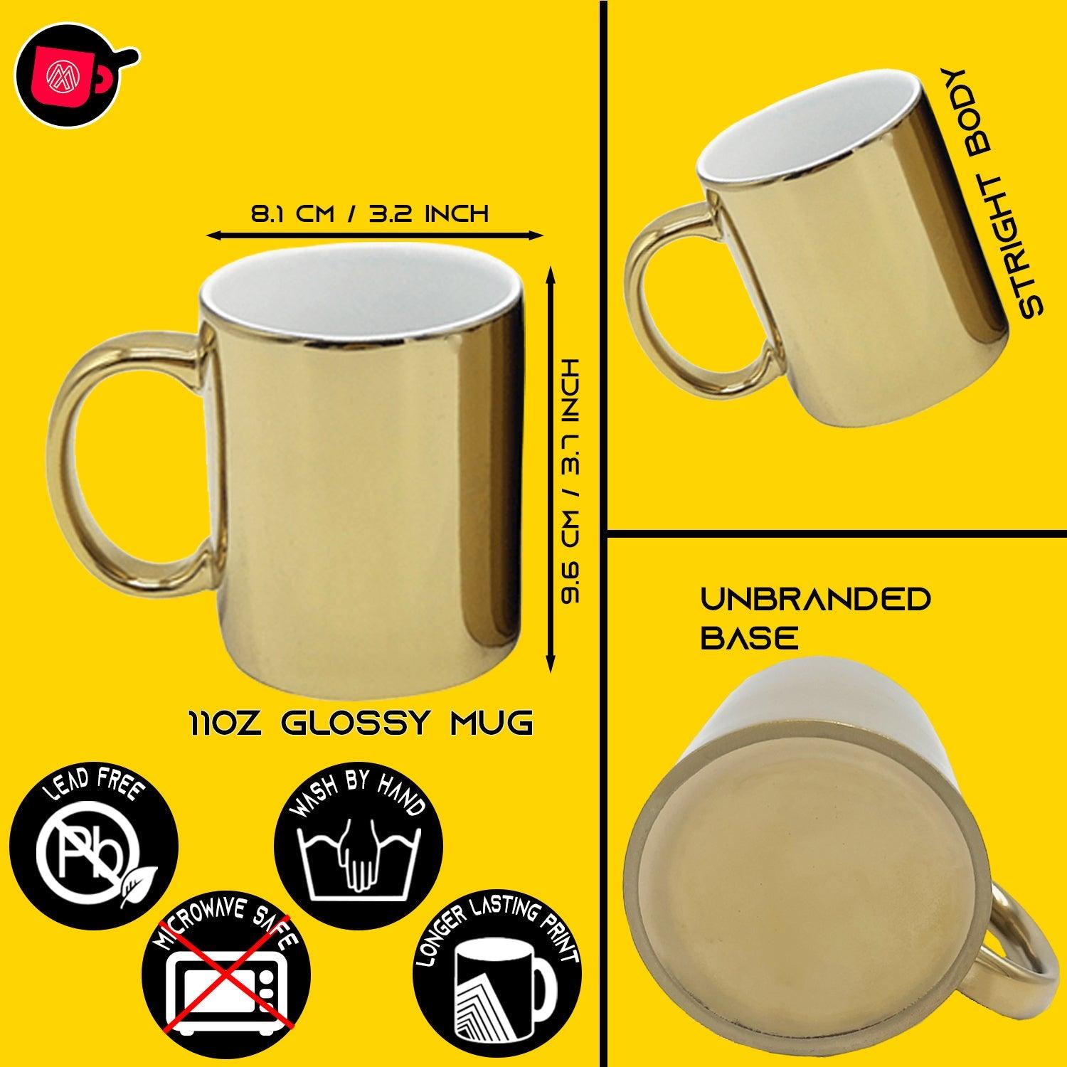 12 Pack 11 oz. Gold Sublimation Mugs | Ceramic Coffee Cups for Custom ...